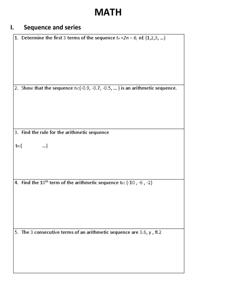 I Sequence And Series PDF