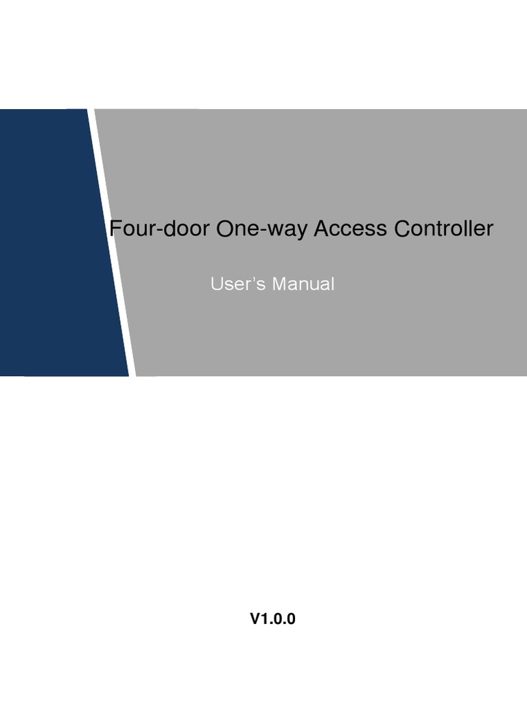 Four-Door One-Way Access Controller: User's Manual | PDF ...