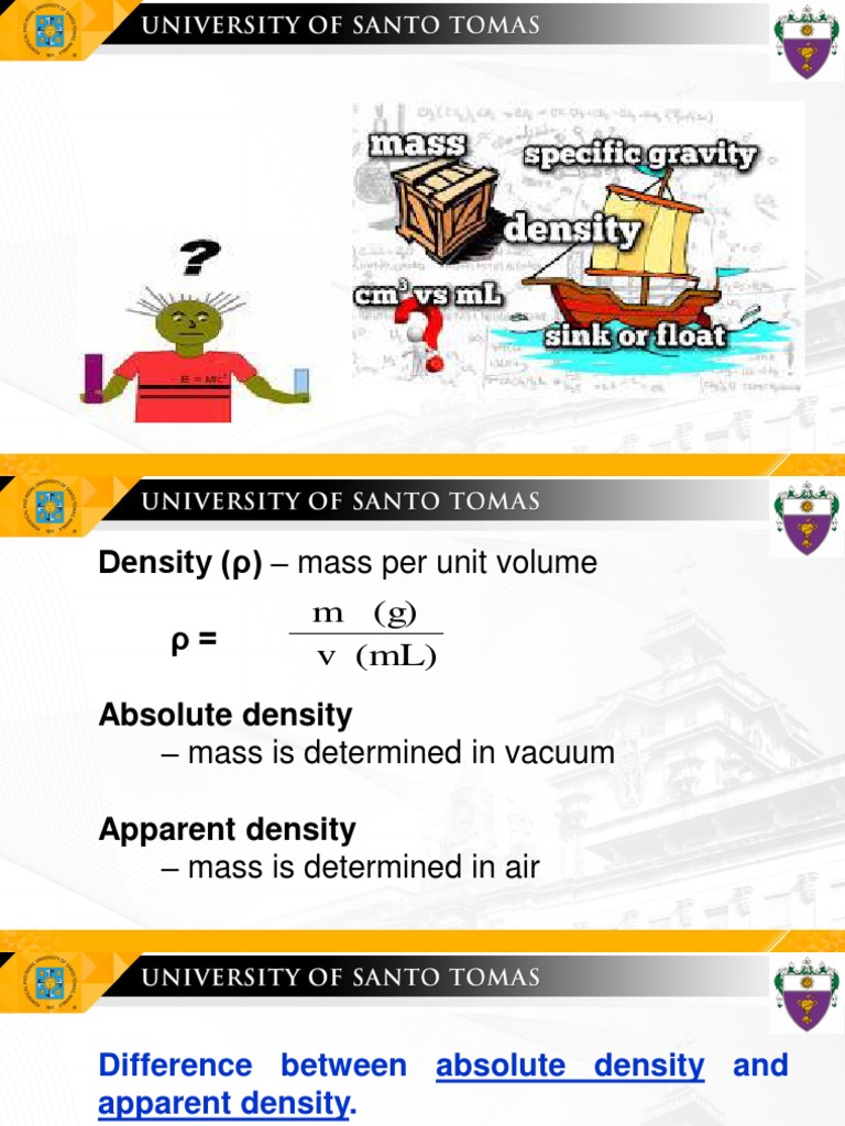 Specific Gravity (Ust Template) | PDF | Density | Buoyancy