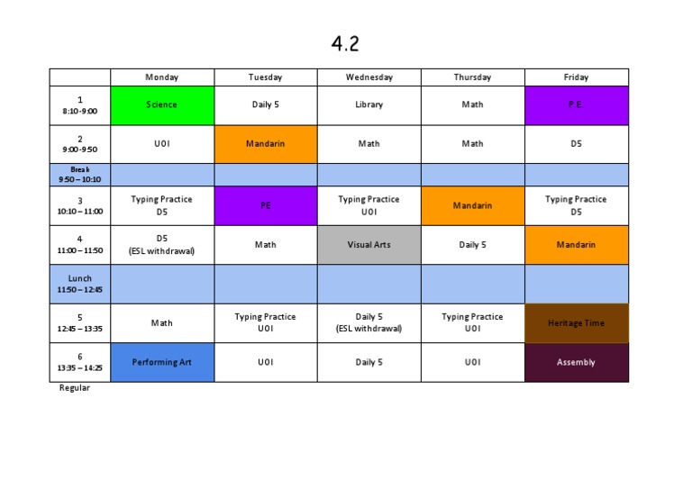 Timetable - 4 | PDF