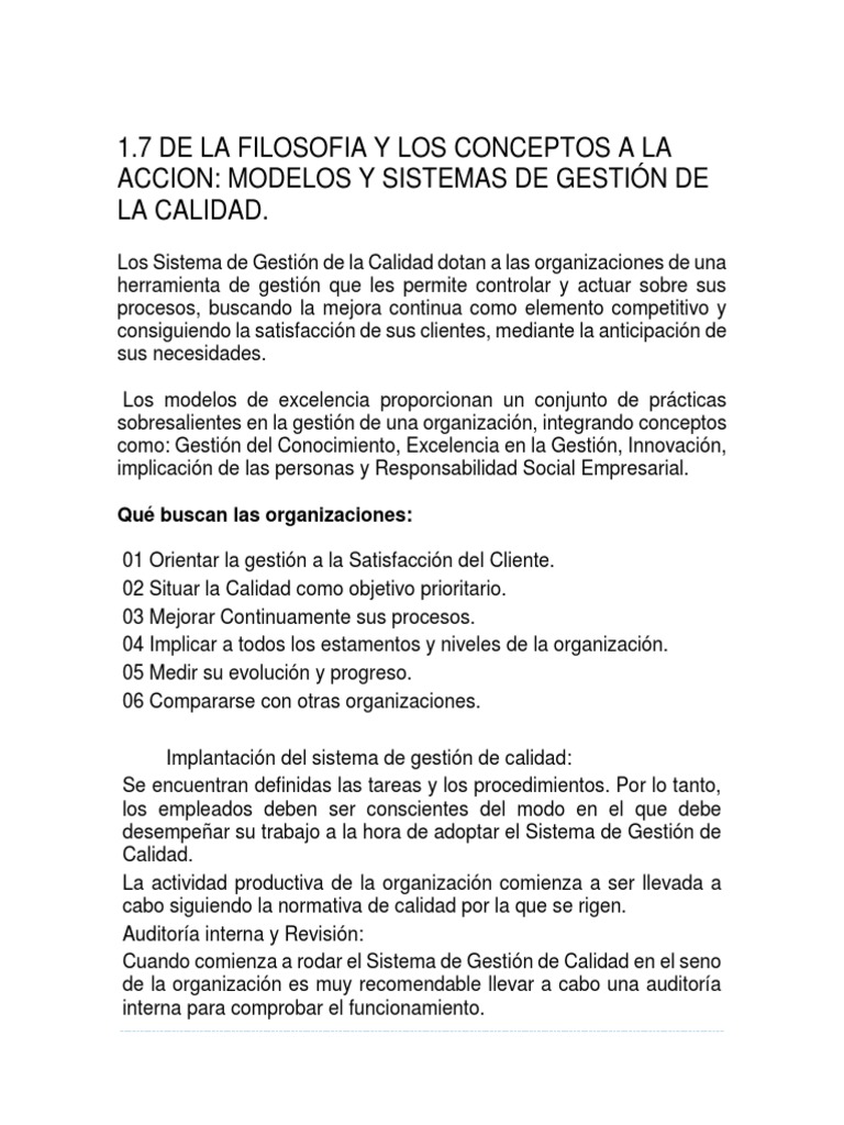 Gestion De Calidad Pdf Gestión De La Calidad Calidad Comercial
