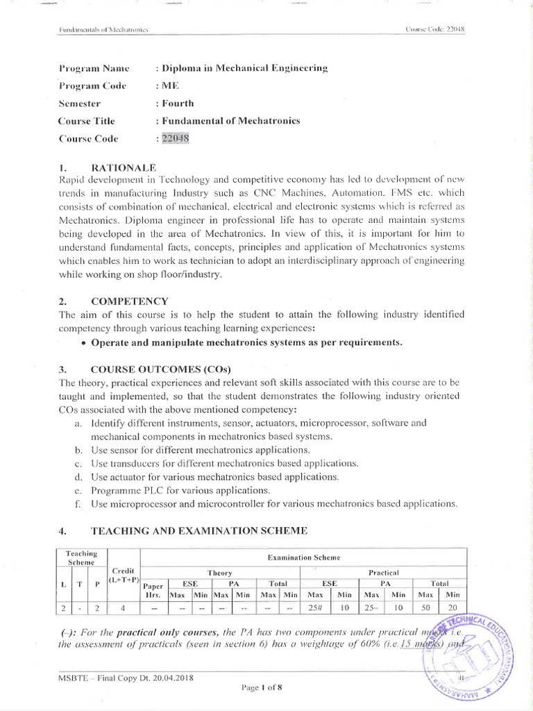 Fundamentals of Mechatronics Final PDF | PDF