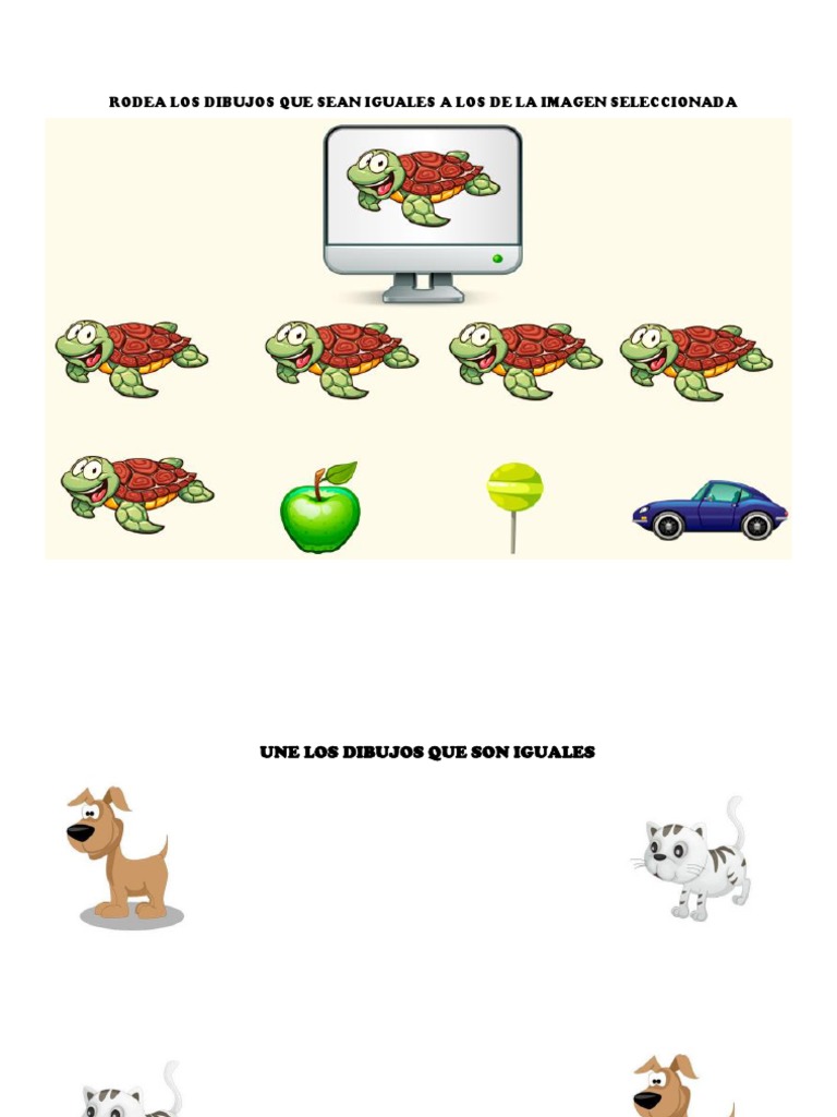 Identifica Y Une Dibujos Iguales Pdf