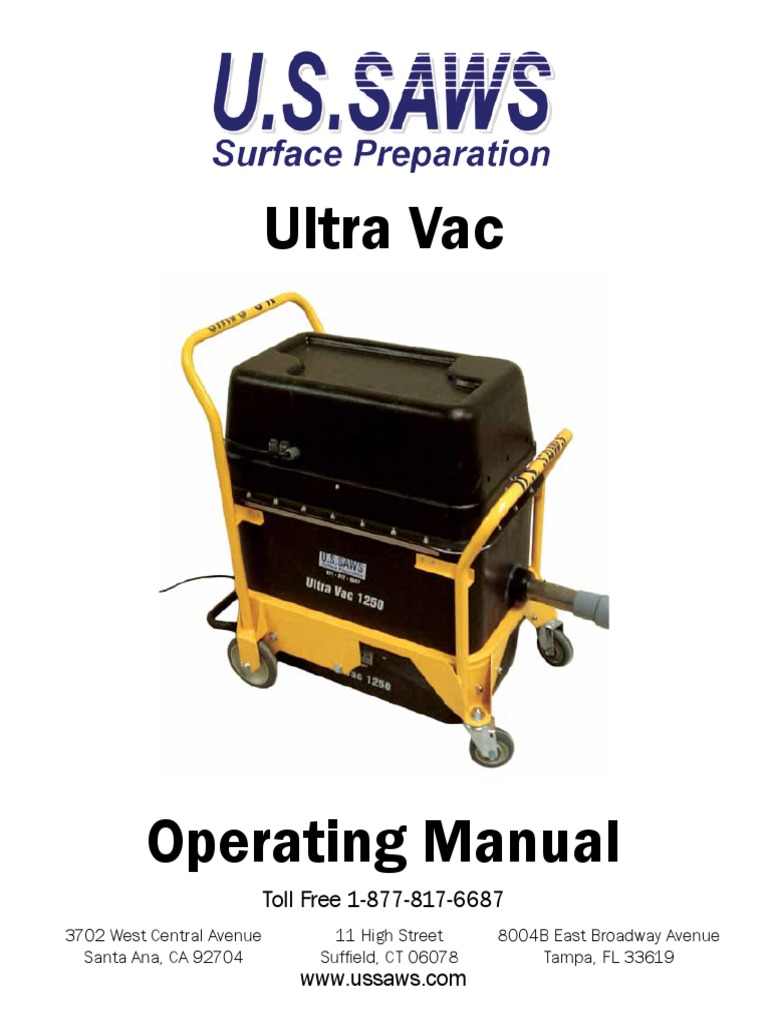 Ultra Vac: Toll Free 1-877-817-6687 | PDF | Occupational Safety And ...