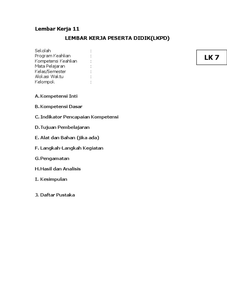 LKPD Jobsheet | PDF