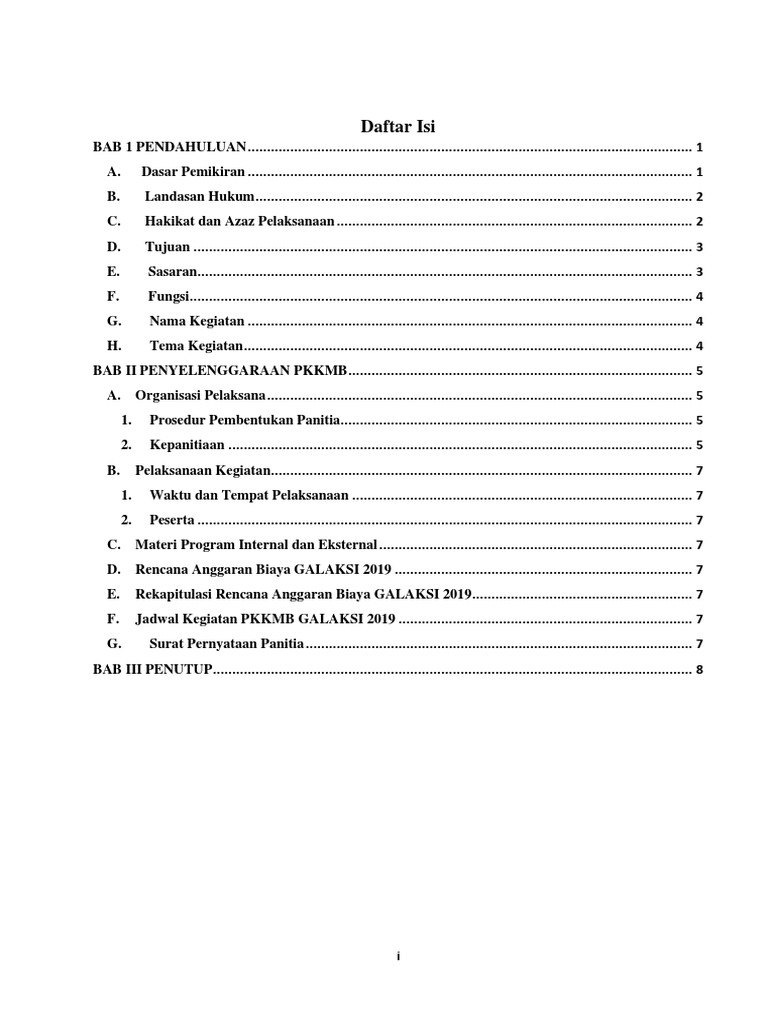 Proposal PKKMB 2019 - Revisi | PDF