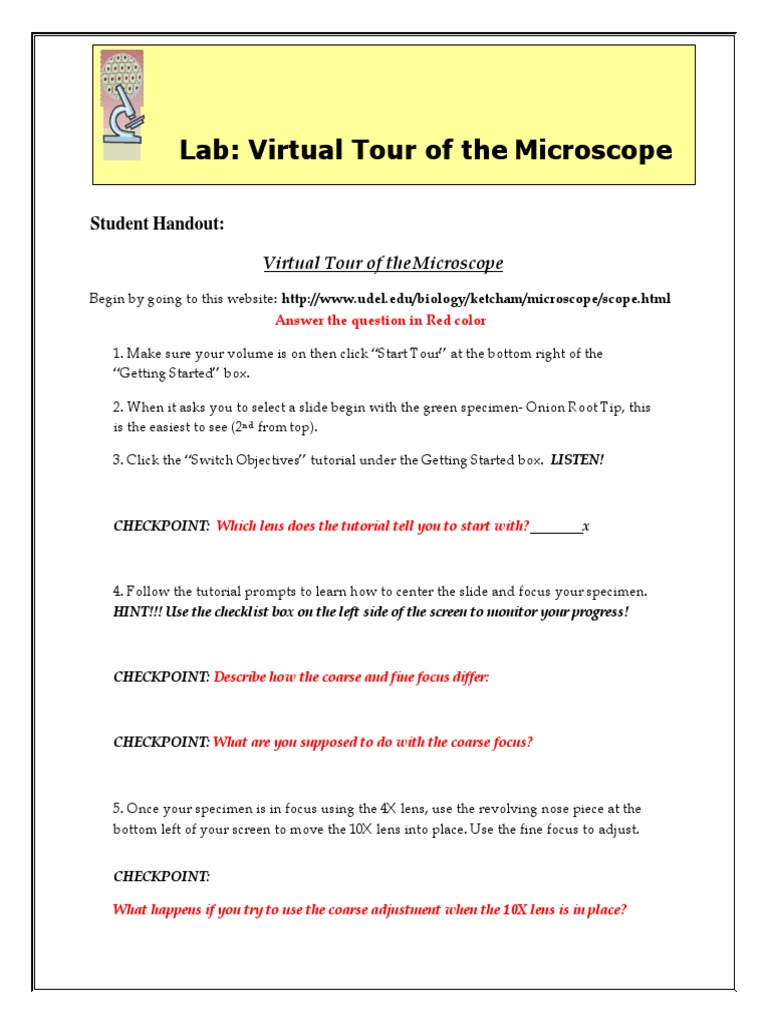 Virtual Tour of The Microscope | PDF