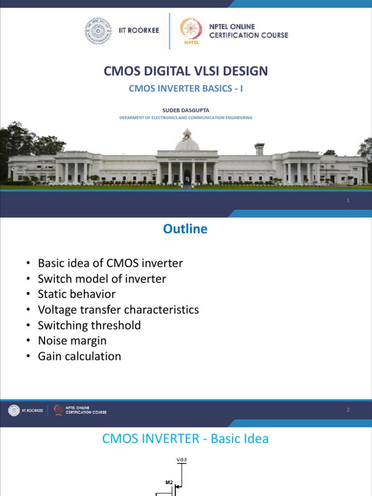 Cmos Digital Vlsi Design: Cmos Inverter Basics - I | PDF | Cmos | Mosfet