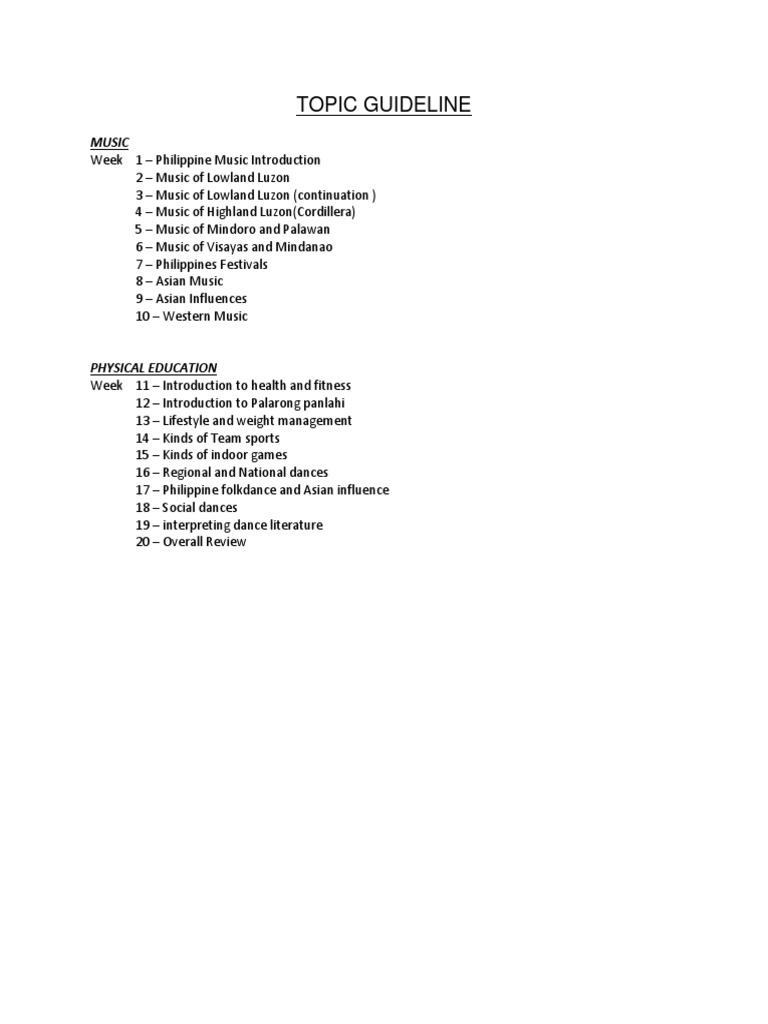 Topic Guideline | PDF
