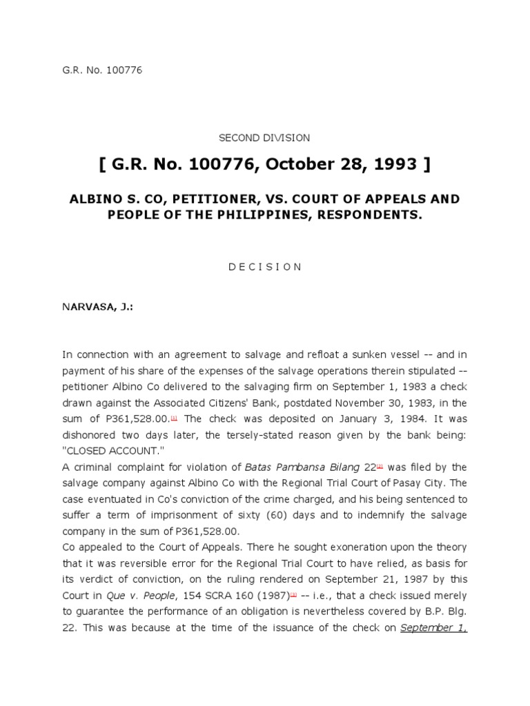 GR 100776 | PDF | Ex Post Facto Law | United States Constitution