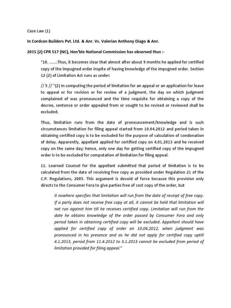 Condonation of Delay Case Laws | PDF | Supreme Courts | Judgment (Law)