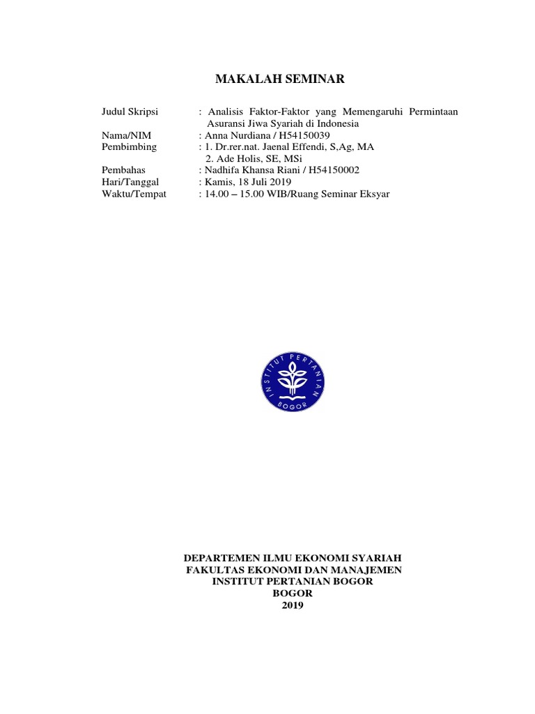 Makalah Seminar IPB | PDF