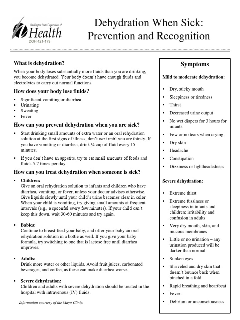 Preventing and Recognizing Dehydration | PDF | Dehydration | Diarrhea