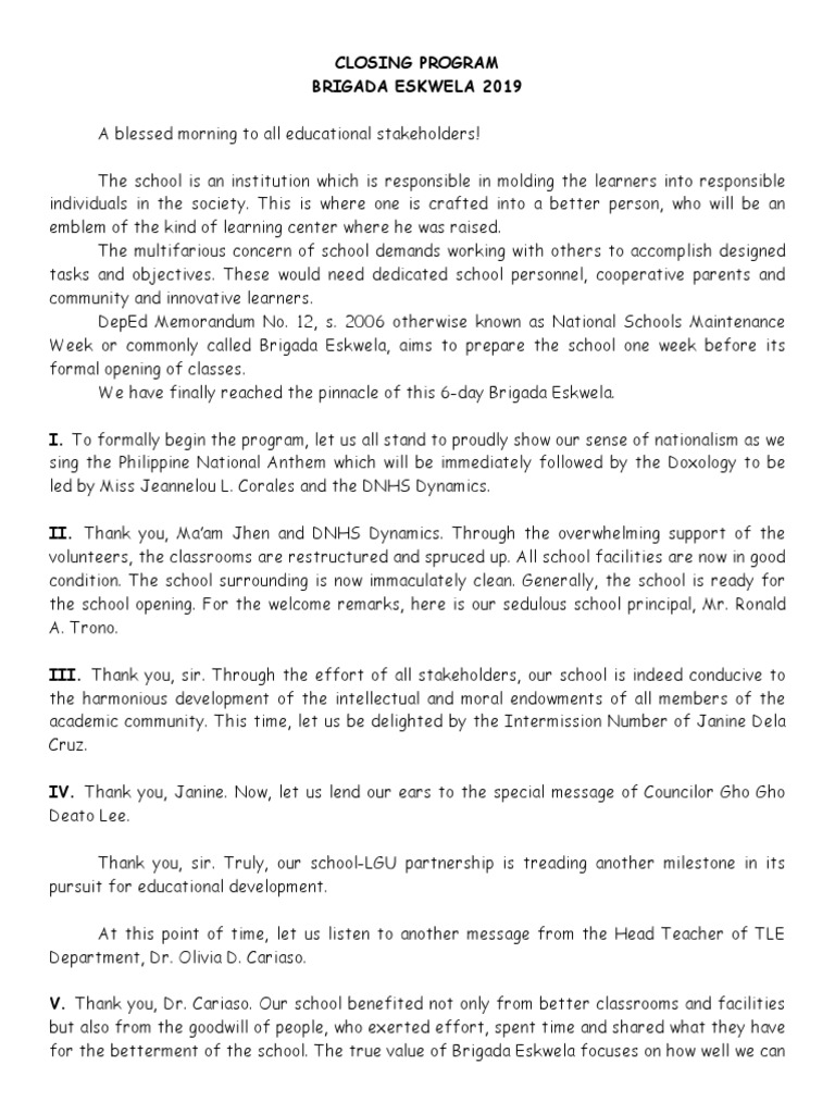 Script Brigada | PDF | Behavior Modification | Learning