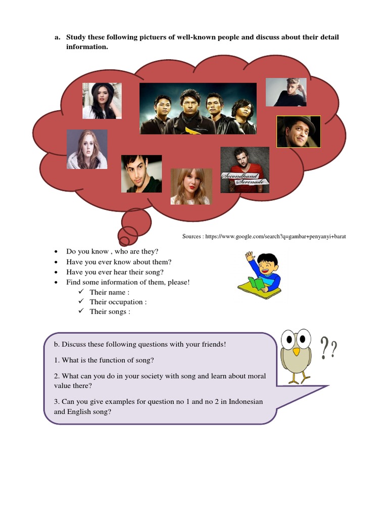 A. Study These Following Pictuers of Well-Known People and Discuss ...