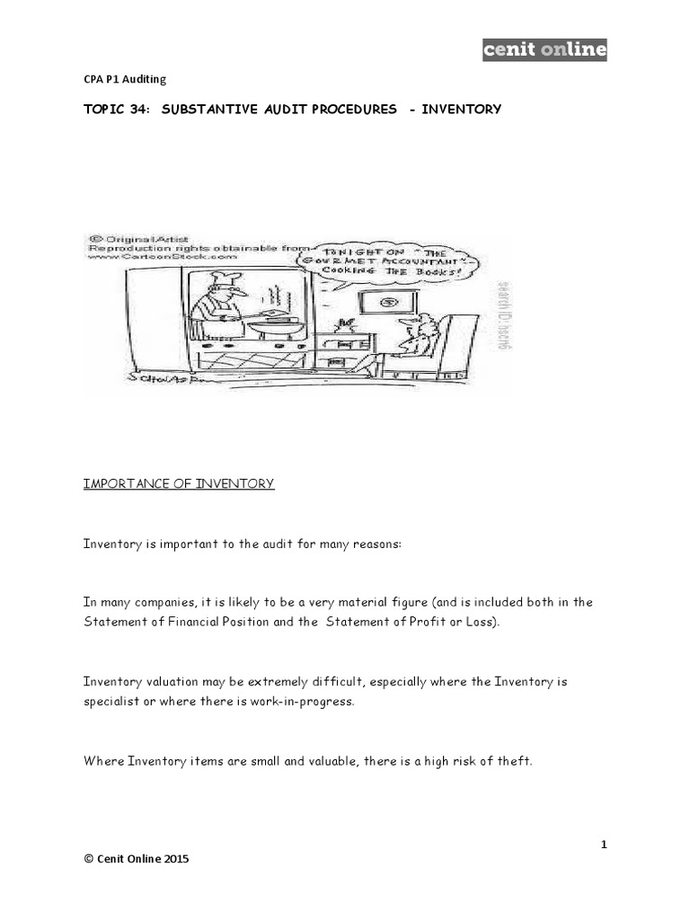 Topic 34 Substantive Audit Procedures Inventory | PDF | Inventory | Audit