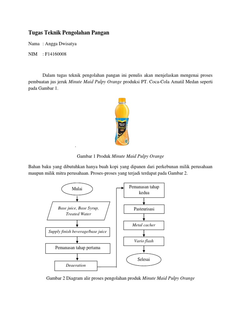 Proses Jus Minute Maid Pulpy | PDF | Memasak, Makanan, & Anggur