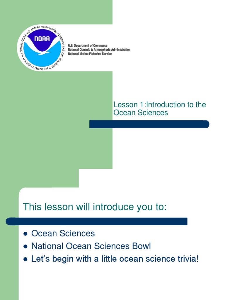Lesson 1:introduction To The Ocean Sciences | PDF | Oceanography | Nature