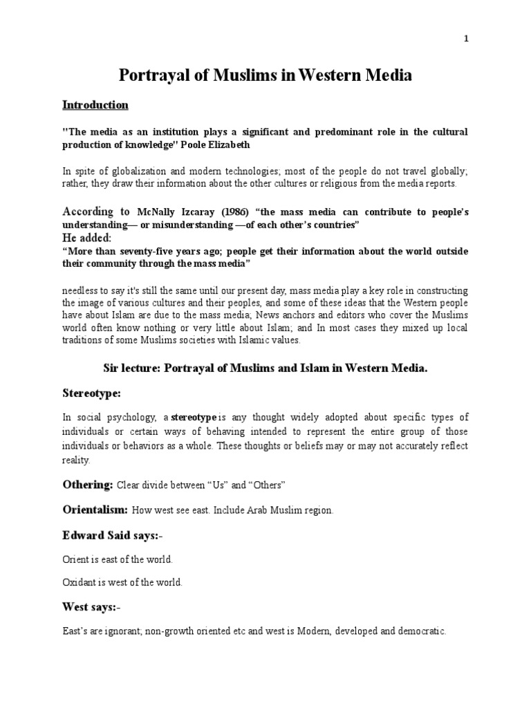 Portrayal of Muslims in Western Media | PDF | Turkey | Pakistan