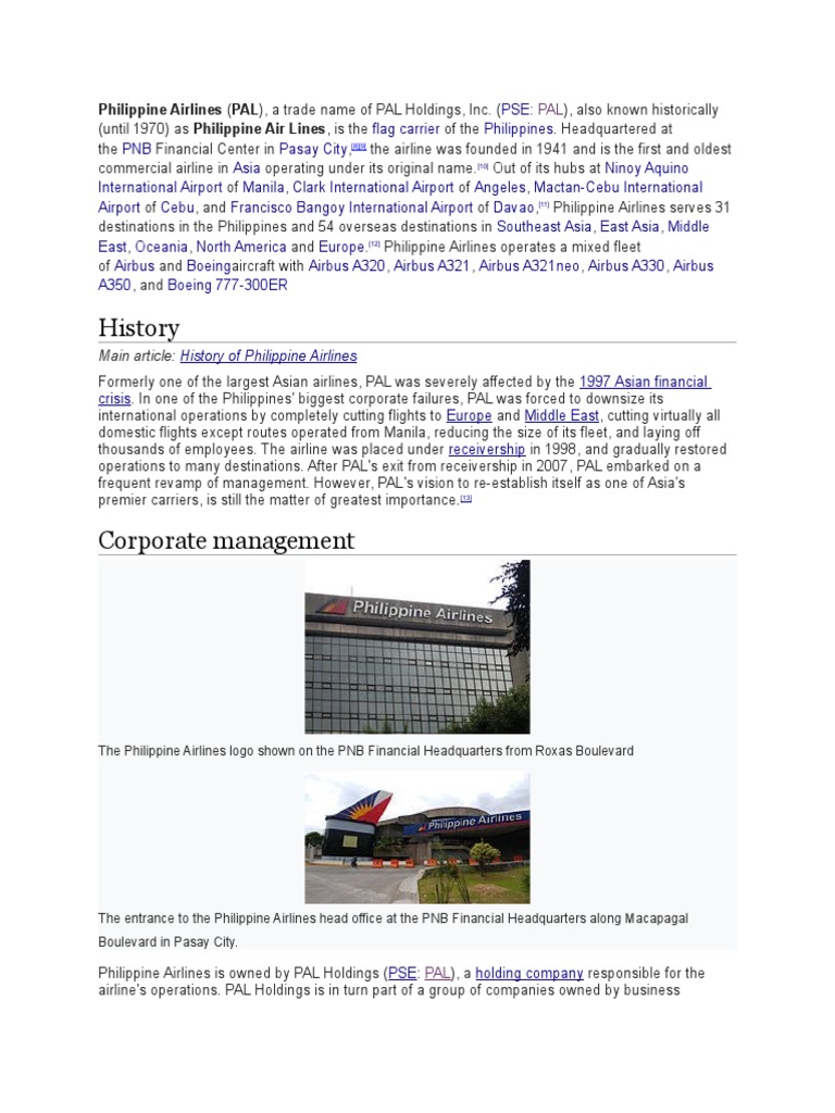 A History of Philippine Airlines: From Flag Carrier to Financial Crisis ...