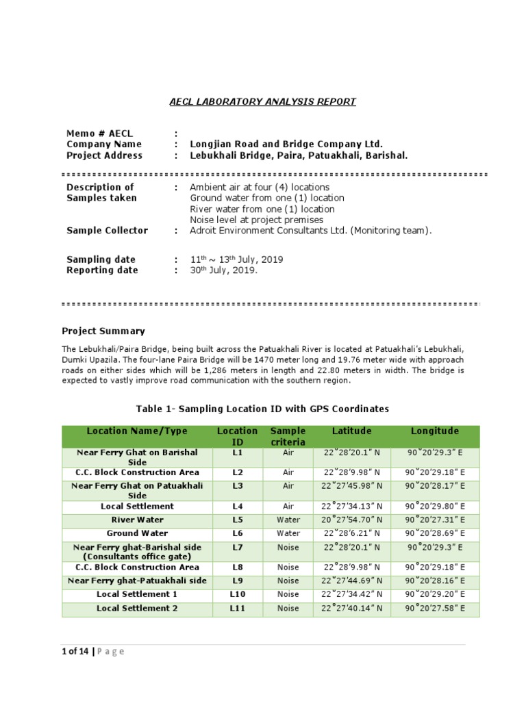 Environmental Analysis Report Example | PDF | Particulates | Physical ...