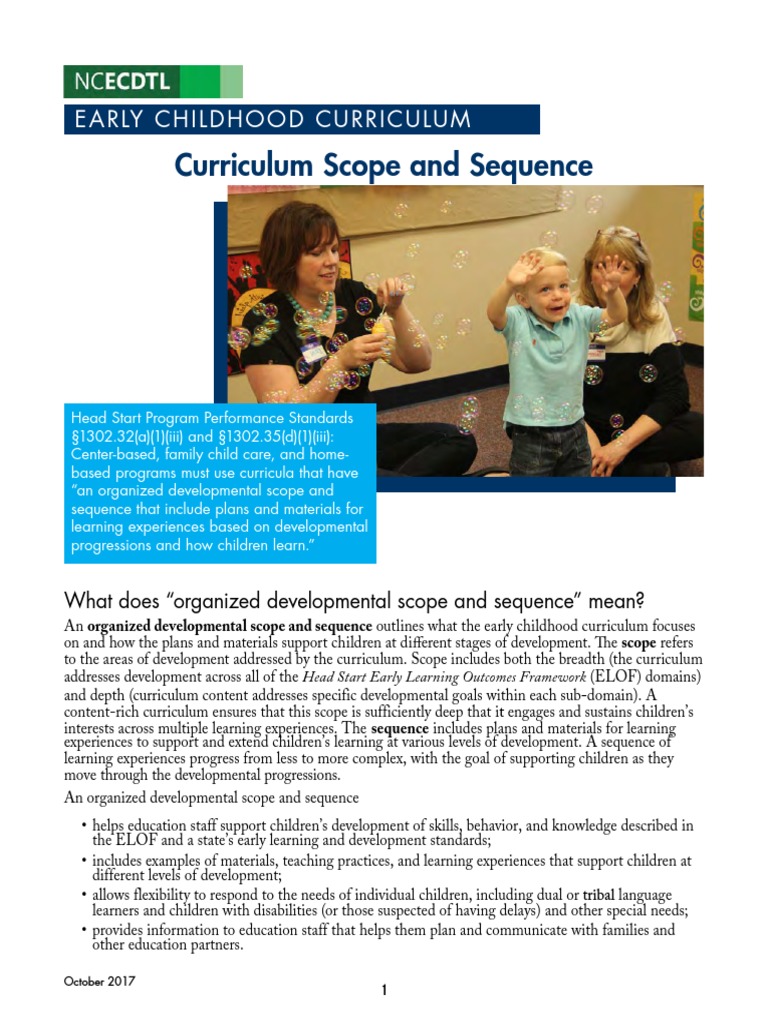 Ncedtl Ecc Curriculum Scope Sequence | PDF | Curriculum | Developmental ...