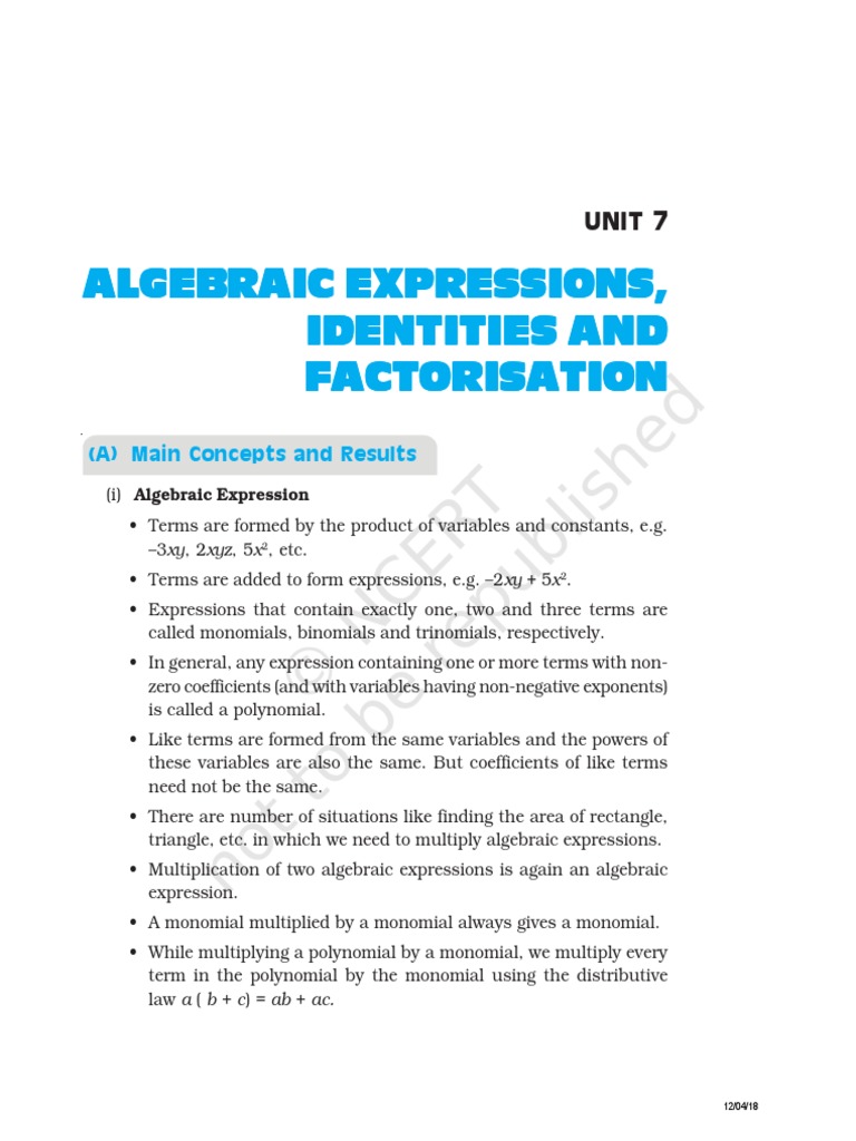 Algebra Heep207 | Download Free PDF | Factorization | Polynomial