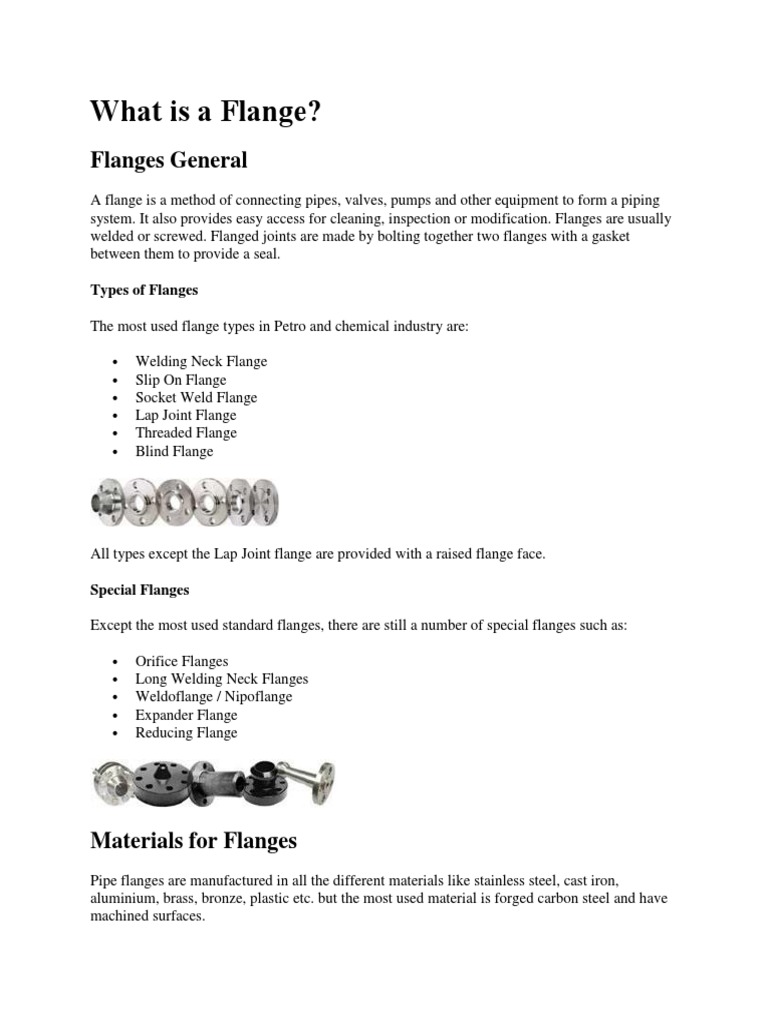 Flanges and Its Description | PDF | Pipe (Fluid Conveyance) | Plumbing