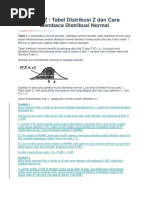 Tabel Z Distribusi Normal Standar | PDF