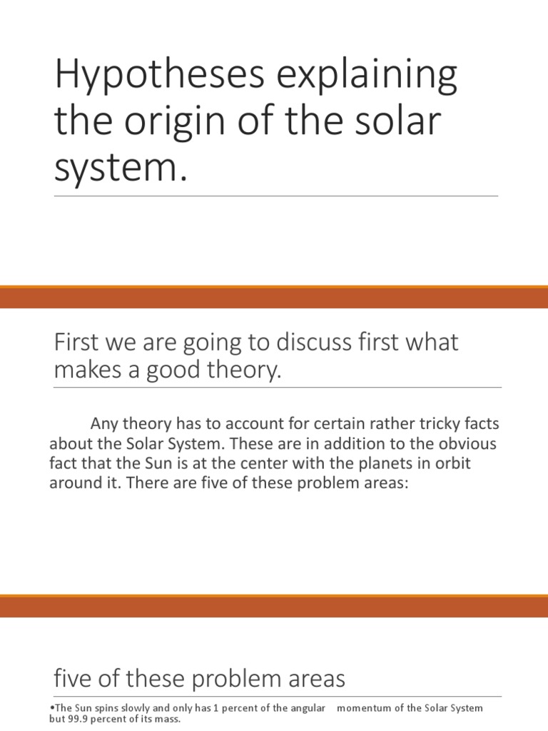 Hypotheses Explaining The Origin of The Solar System | PDF | Planets | Sun