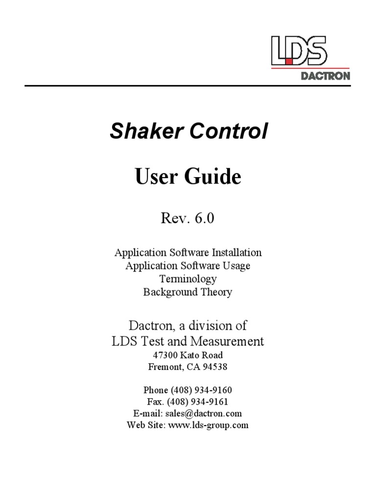 Shaker Control User Guide | PDF | Spectral Density | Bandwidth (Signal Processing)