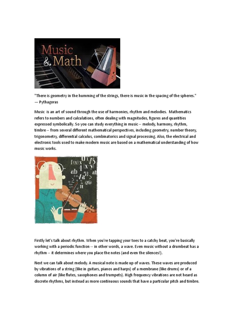 The Mathematical Relationships Between Music and Numbers: Exploring ...