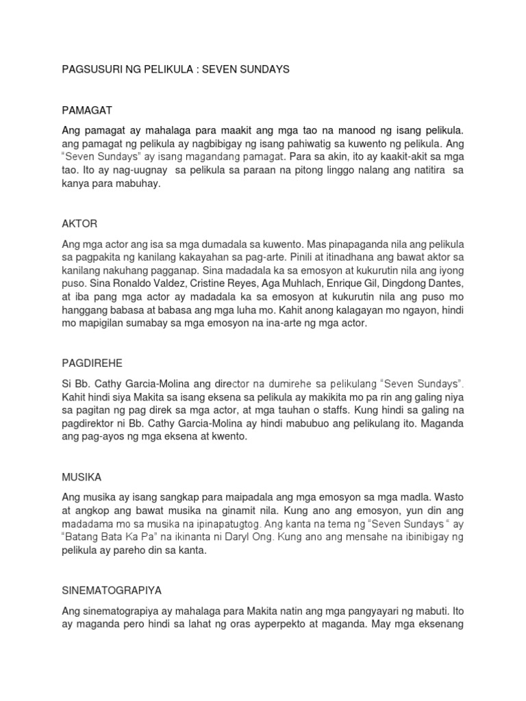 Pagsusuri Ng Pelikula