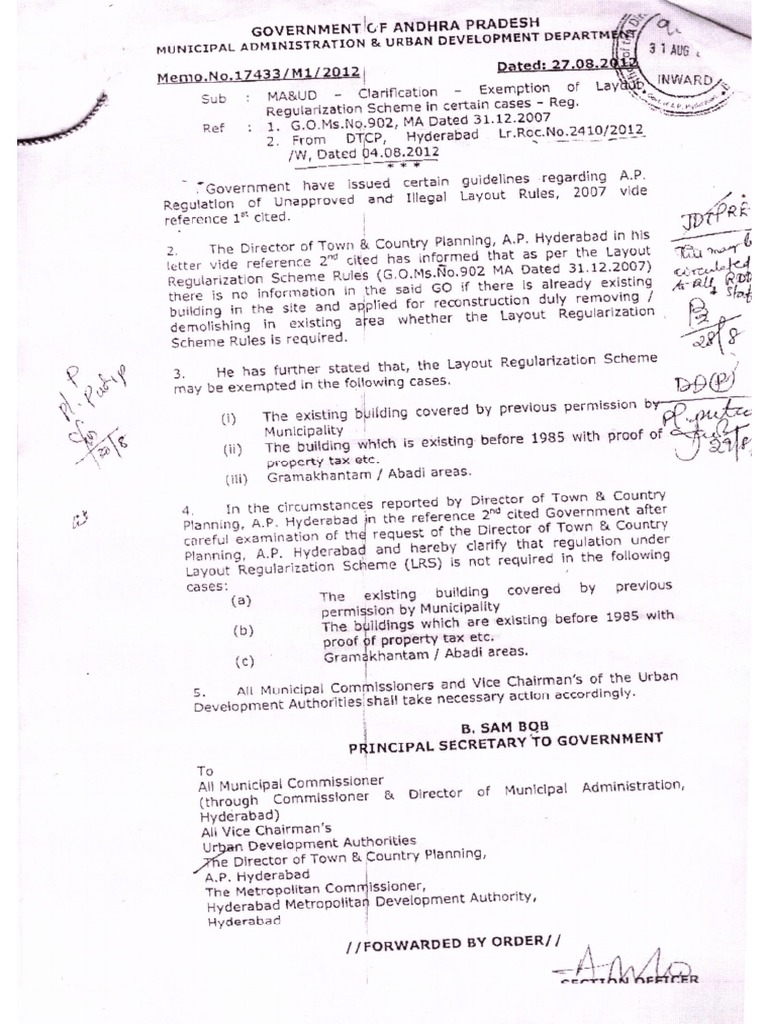 Memo - No.17433-M1-2012, Dt.27!8!2012-Exemption of LRS in Certain Cases | PDF