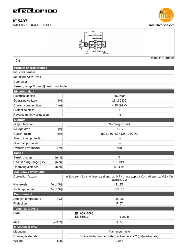 Ifm Ig5497 PDF | PDF | Sensor | Electrical Connector