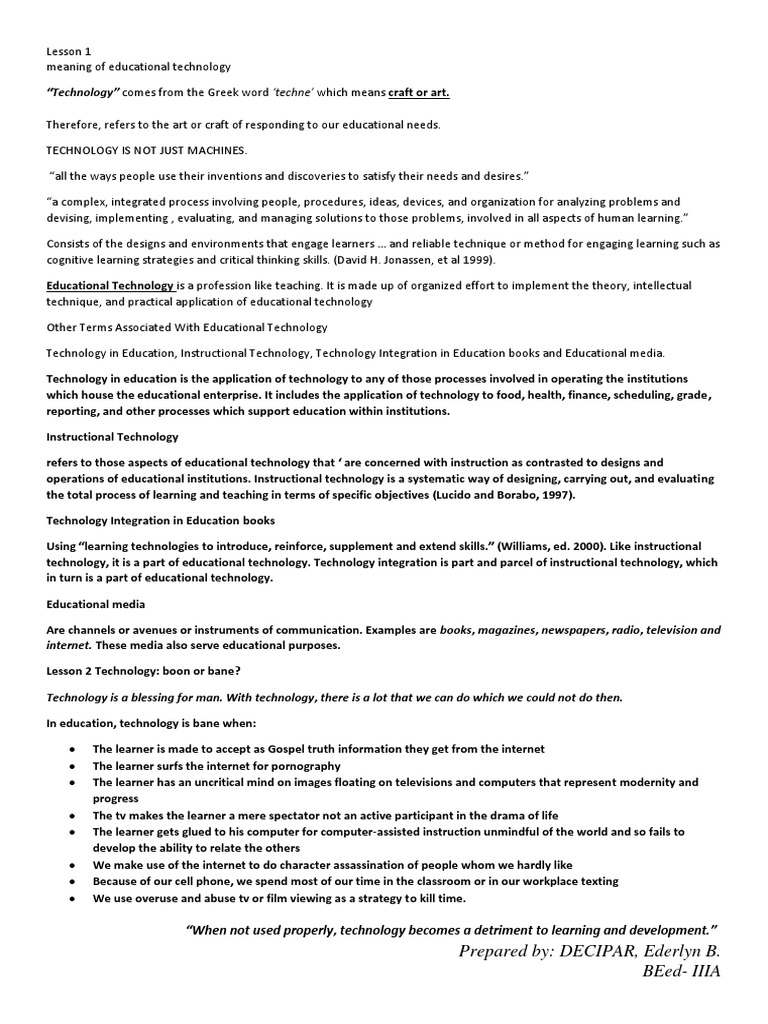 "Technology" Comes From The Greek Word Techne' Which Means Craft or Art ...