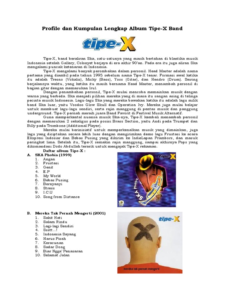 Daftar Album Tipe-X | PDF