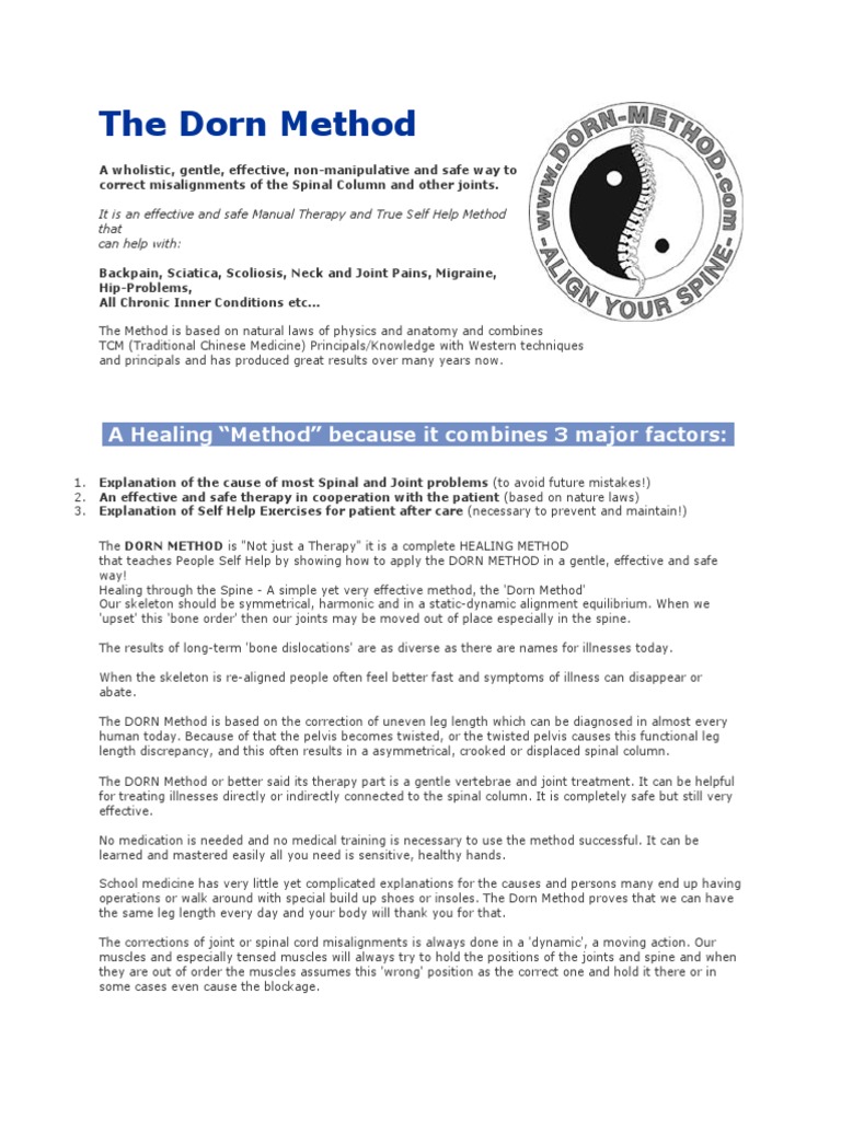 The Dorn Method | PDF | Massage | Traditional Chinese Medicine