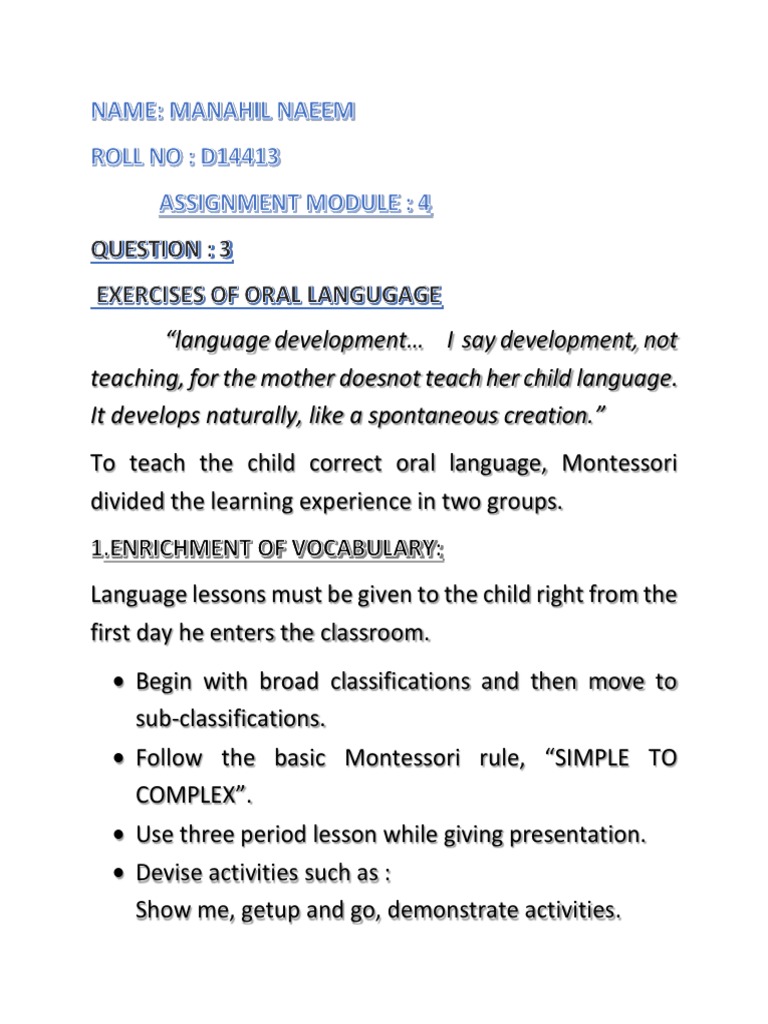 PMC Module 4 | PDF | Montessori Education | Poetry