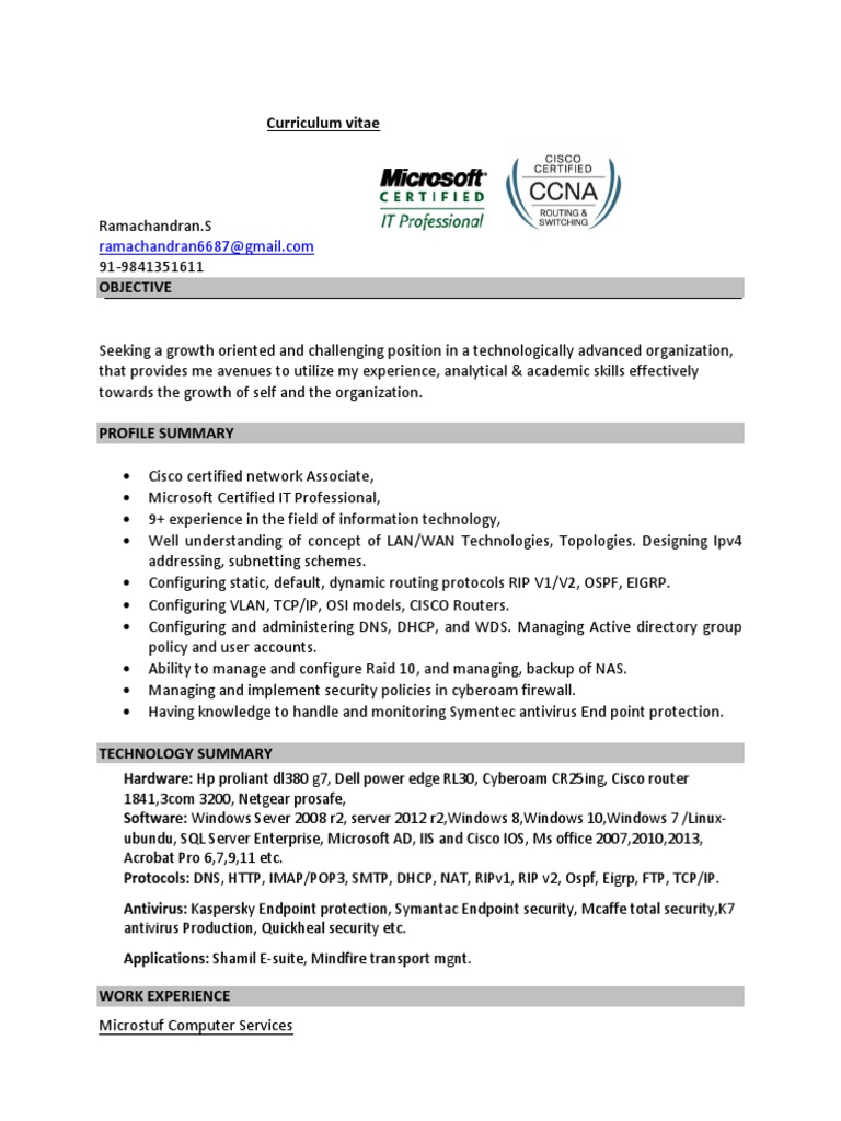 Curriculum Vitae | PDF | Router (Computing) | Computer Network