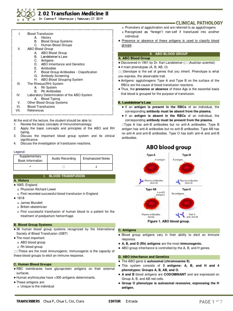 (CLINPATH) 2.02 Transfusion II - Dr.-Villamayor | Download Free PDF ...