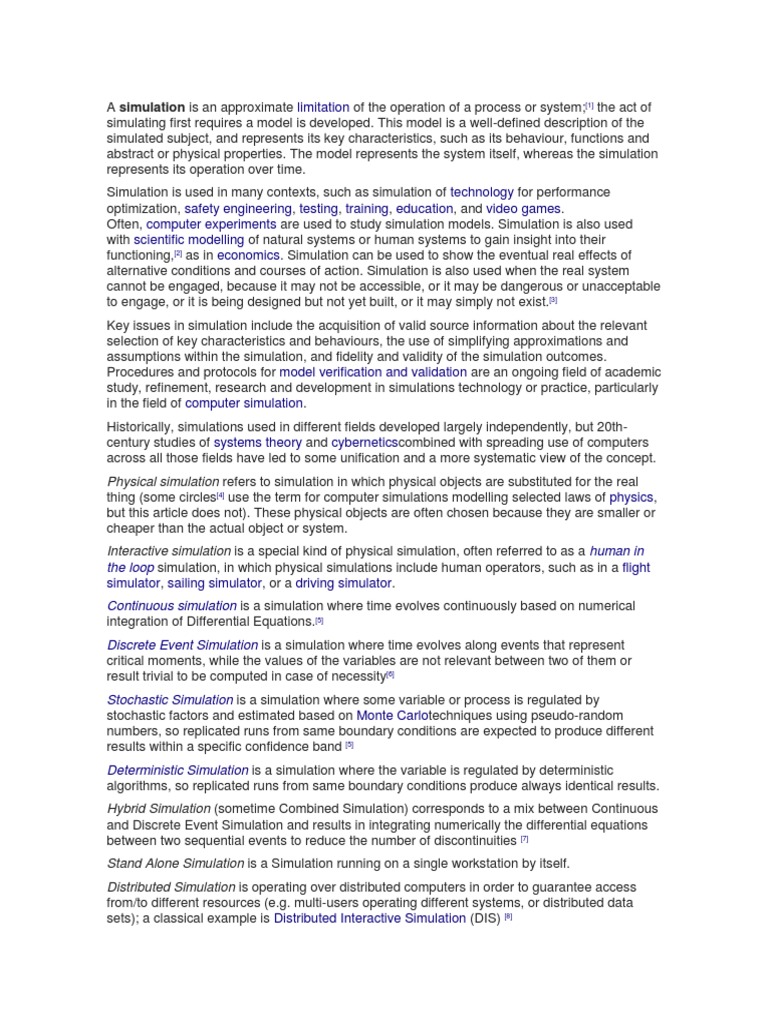 Simulation | PDF | Computer Simulation | Simulation