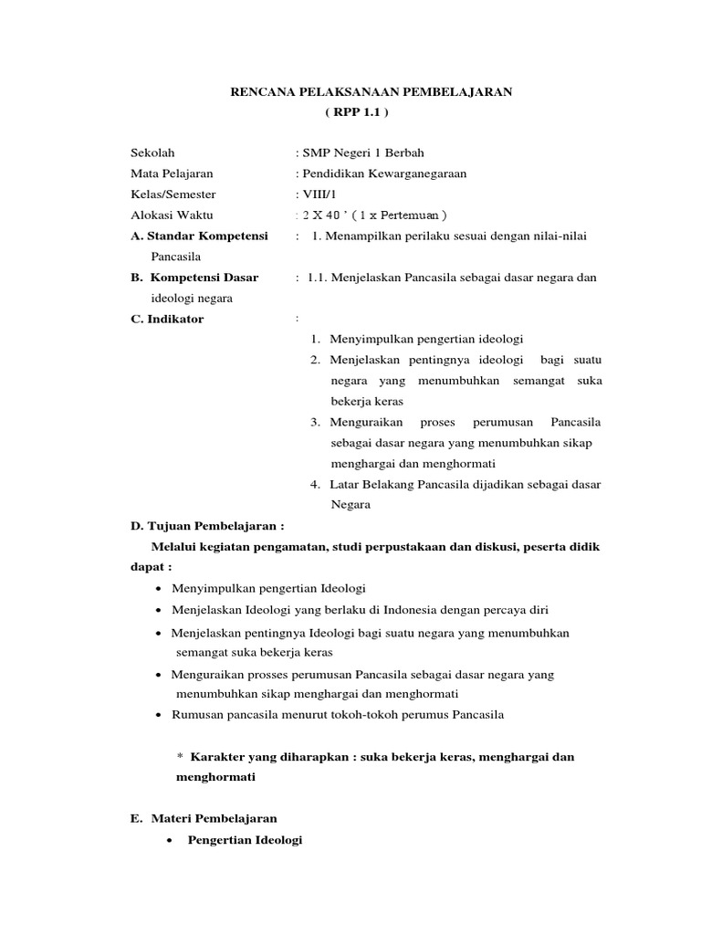 Lampiran RPP Full | PDF