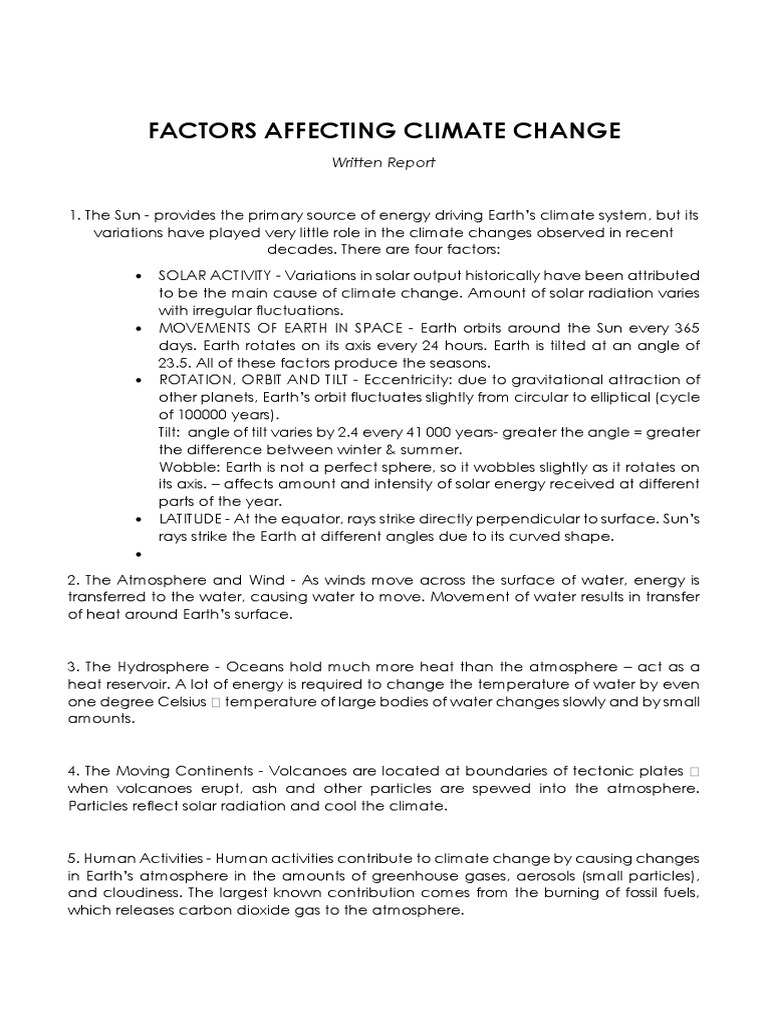 Factors Affecting Climate Change | PDF | Climate Change | Earth