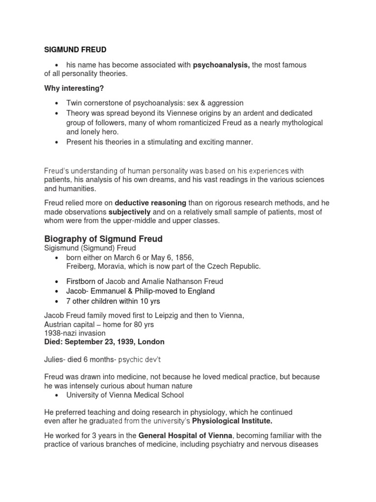 A Comprehensive Biography of Sigmund Freud: Exploring the Life and ...