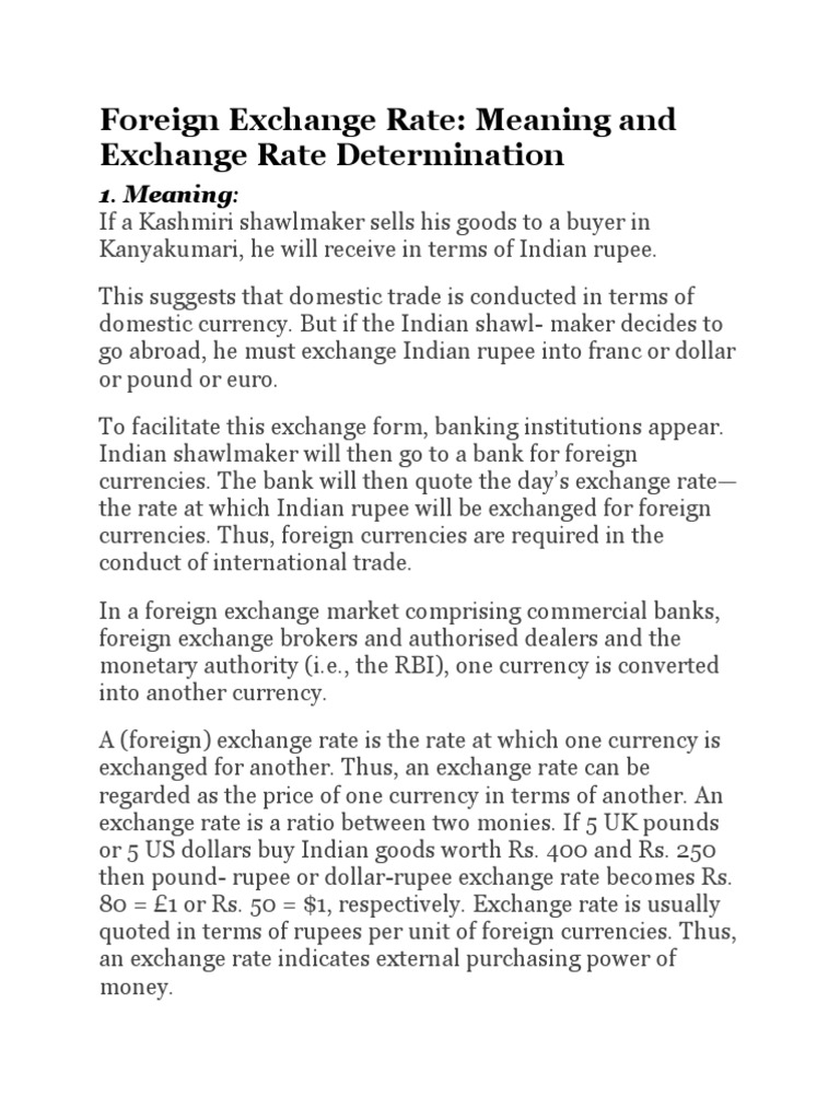 Foreign Exchange Rate | PDF | Exchange Rate | Fixed Exchange Rate System