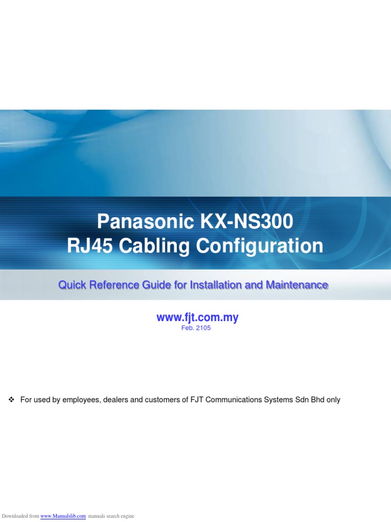 KX-NS300 RJ45 Cabling Configuration | PDF | National Football League ...
