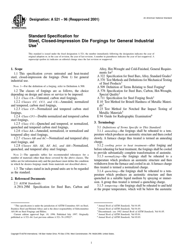 Astm A 521 | PDF | Steel | Heat Treating