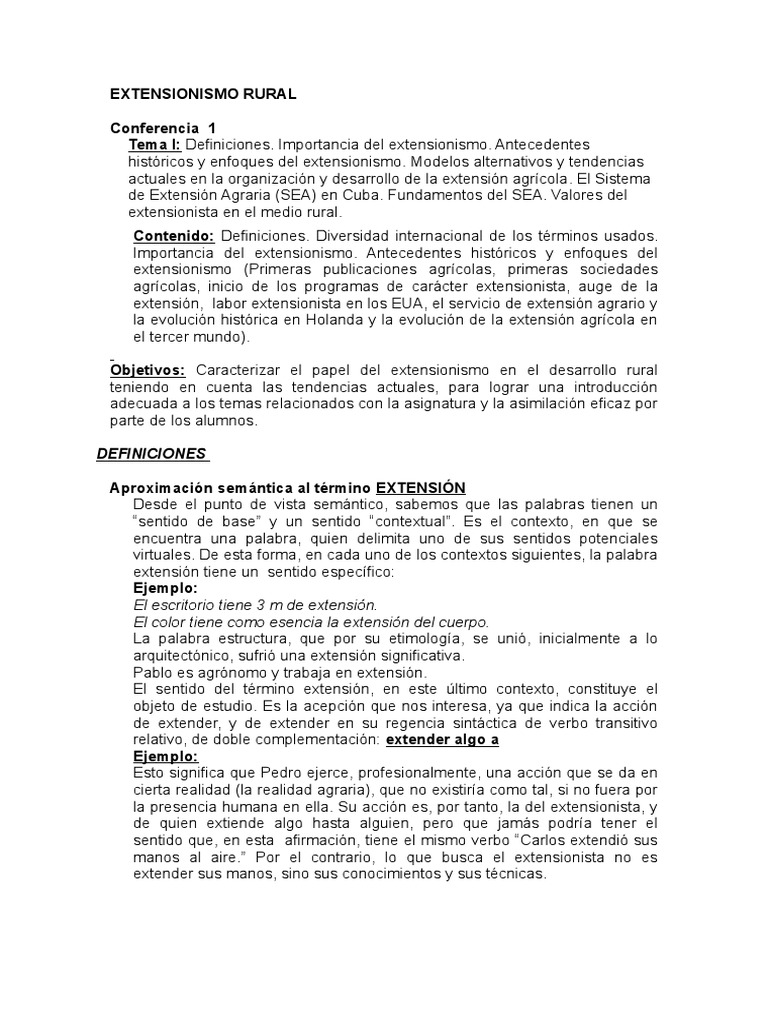 Extensionismo Rural | PDF | Agricultura | Agricultura