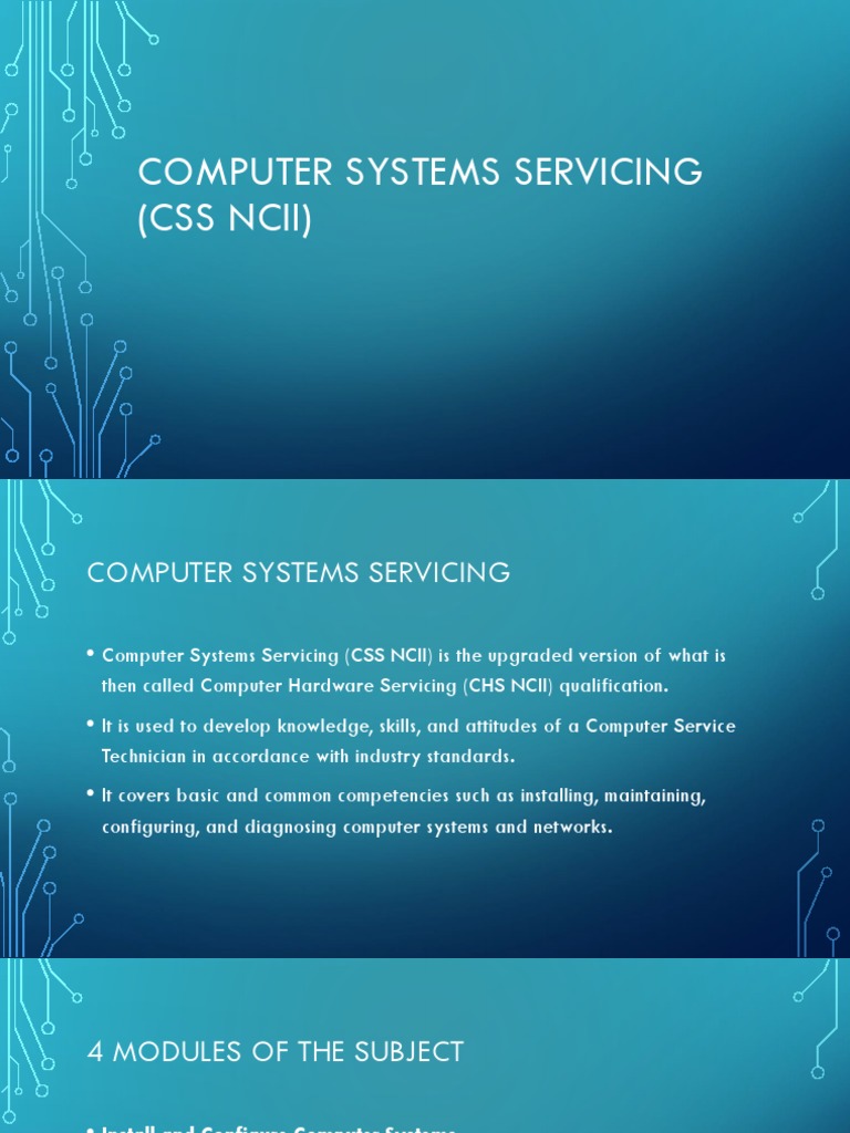 Computer Systems Servicing Css Ncii Pdf Server Computing